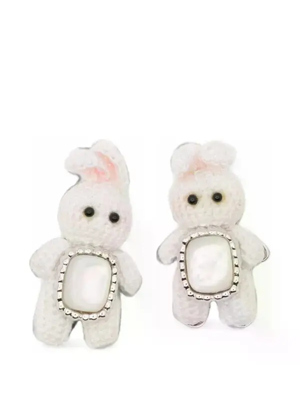 YVMIN Bunny-motif Sterling Earrings - Silver