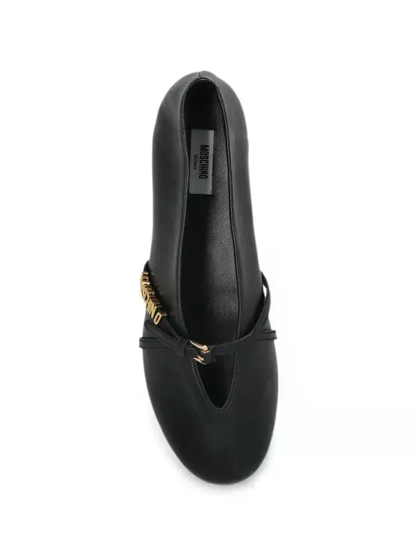Moschino Leather Ballerinas - Black