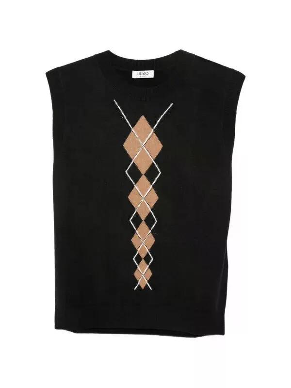 Liu Jo Argyle-pattern Sleeveless Top