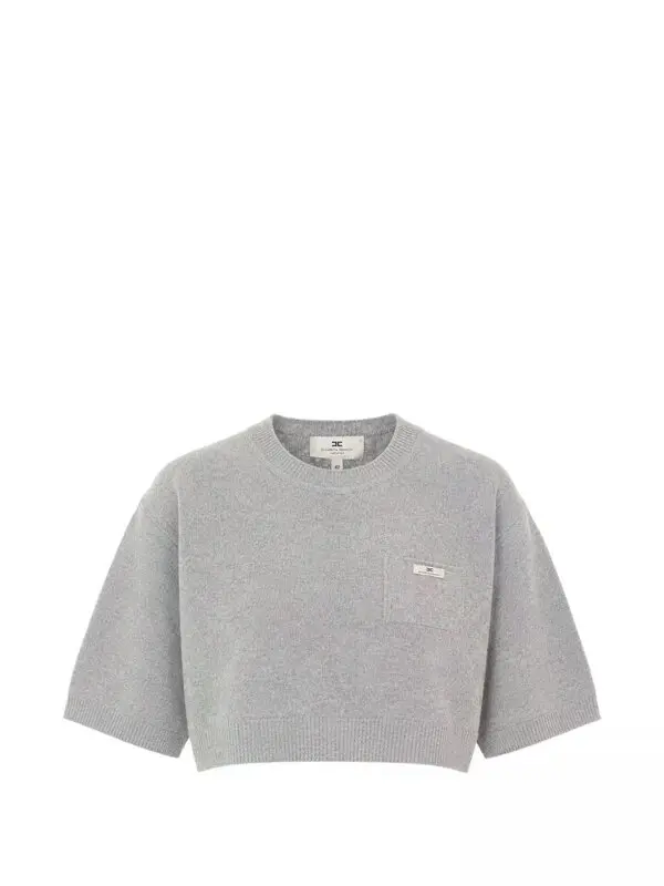 Elisabetta Franchi Wool And Cashmere Top - Grey