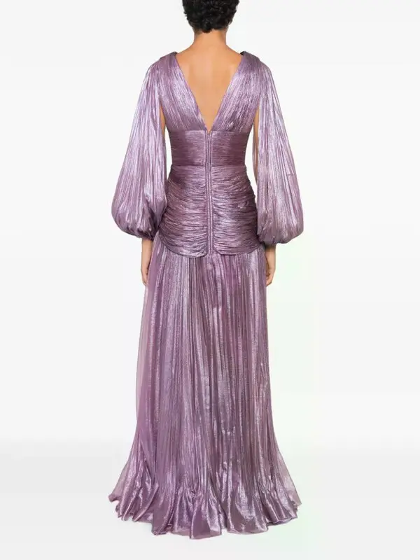 IRIS SERBAN Birdie Plissé-effect Maxi Dress