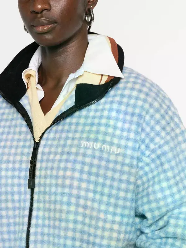 Miu Miu Check Zip-up Jacket