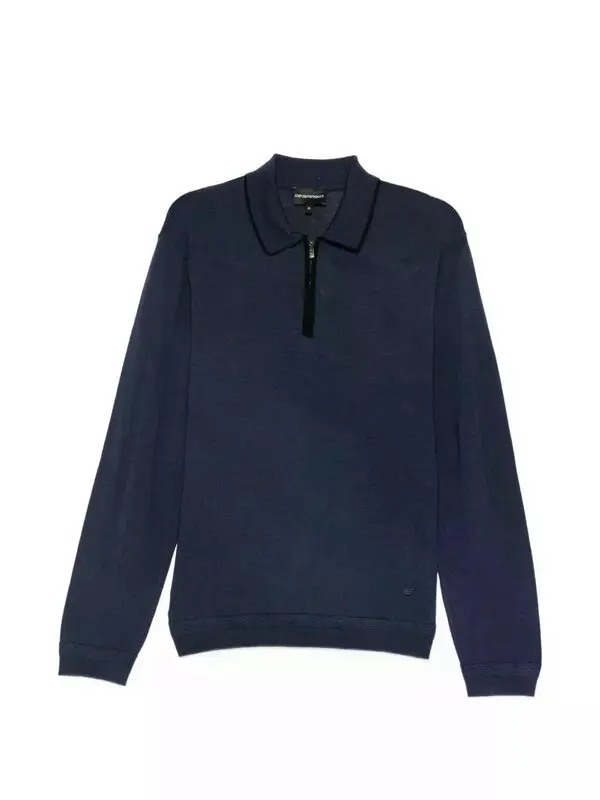 Emporio Armani Logo-patch Polo Shirt - Blue