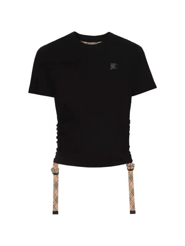 Burberry Check Trim Stretch Modal Cashmere T-shirt