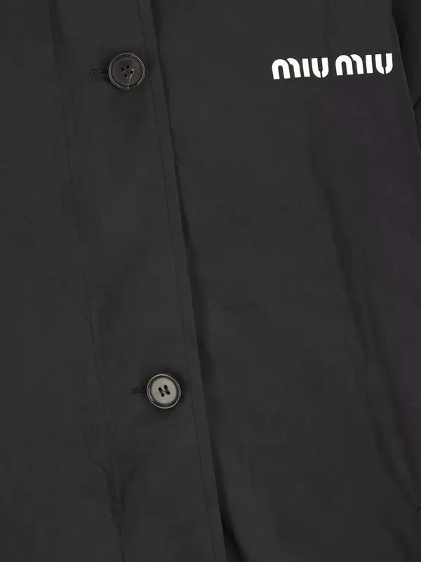 Miu Miu Single-breasted Pongé And Fleece Caban Jacket