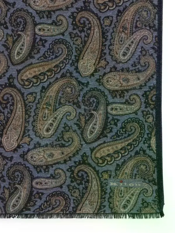 Kiton Paisley-print Fringed-edge Scarf