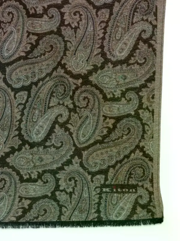 Kiton Paisley-print Fringed Scarf