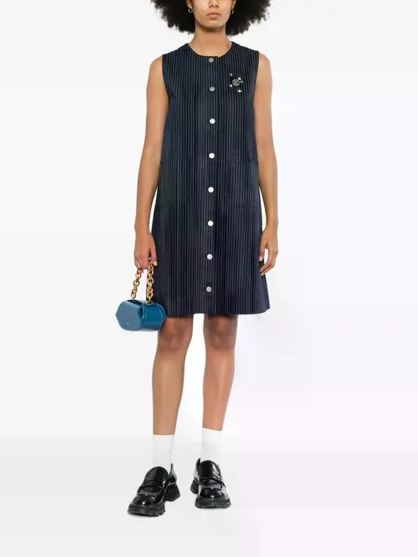 AGNES B. Logo-embroidered Dress - Blue