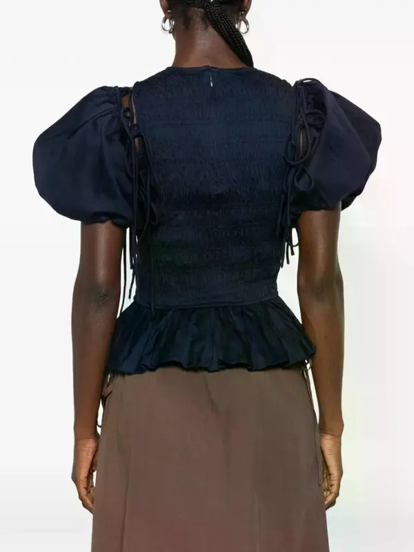 DAMSON MADDER Becca Shirred Peplum Blouse