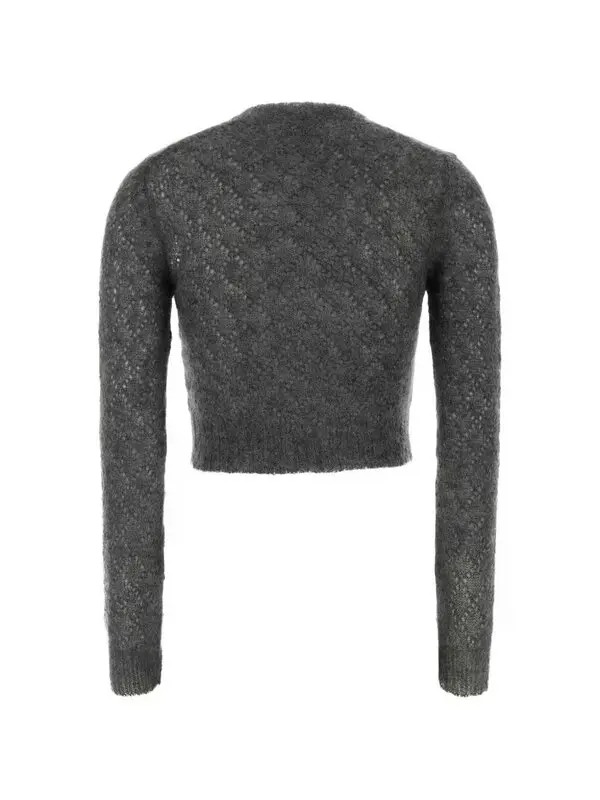 JIL SANDER Open-knit Cropped Sweater - Grey