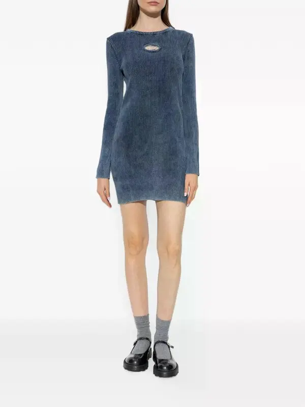 DIESEL® Ribbed-knit Long-sleeve Mini Dress