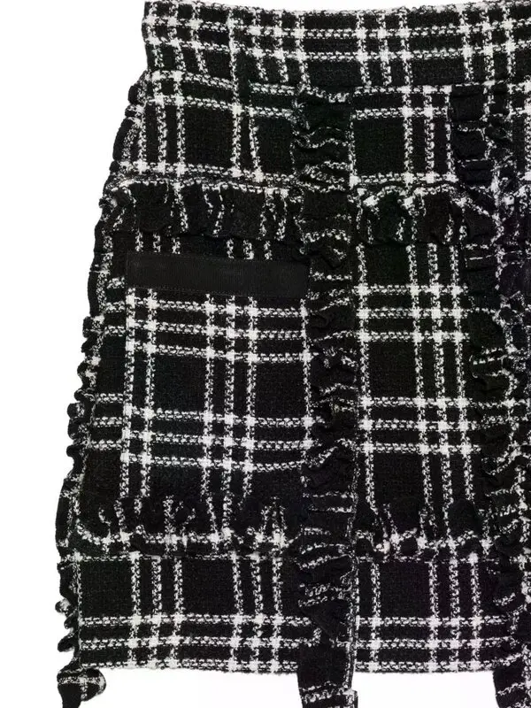 ALESSANDRO ENRIQUEZ Checked Bouclé Ruffled Mini Skirt