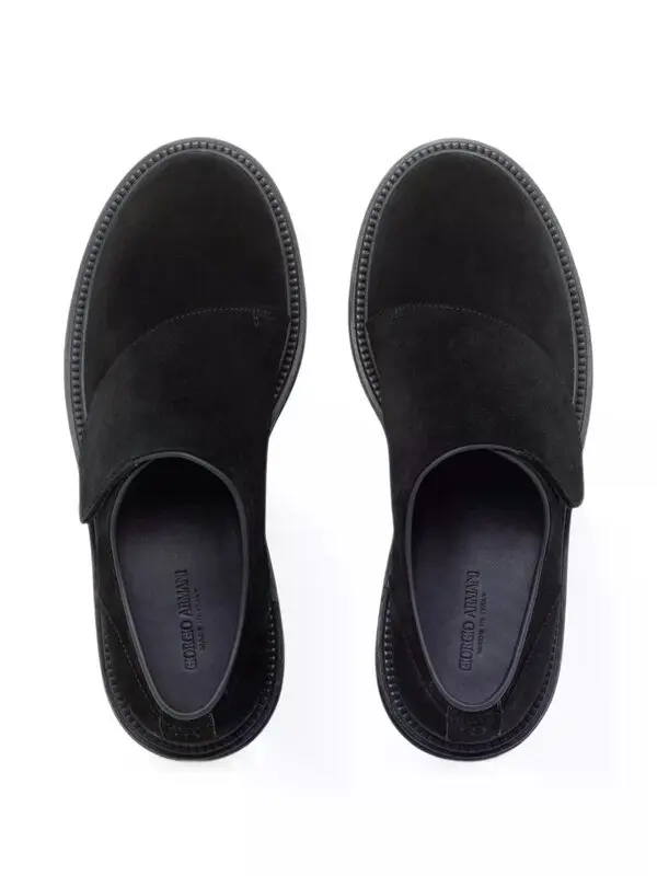 Giorgio Armani Suede Touch-strap Slippers