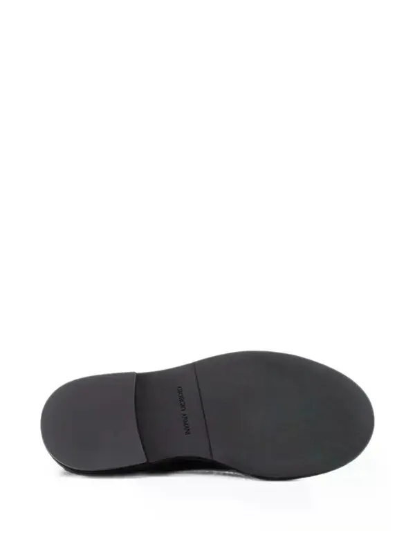 Giorgio Armani Suede Touch-strap Slippers