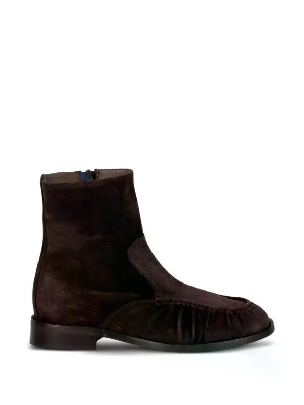 Status Ruched Suede Ankle Boots