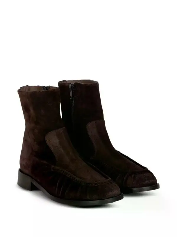 Status Ruched Suede Ankle Boots
