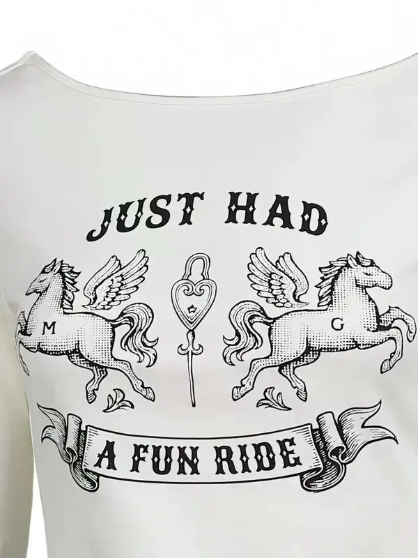 MARKGONG Graphic-print Backless T-shirt