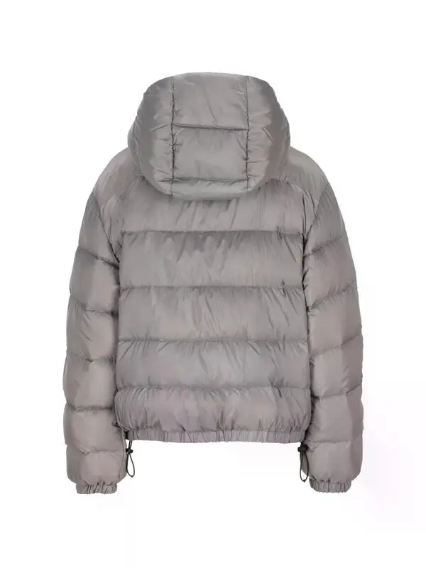 Miu Miu Light-pongé Down Hoodie Jacket - Grey