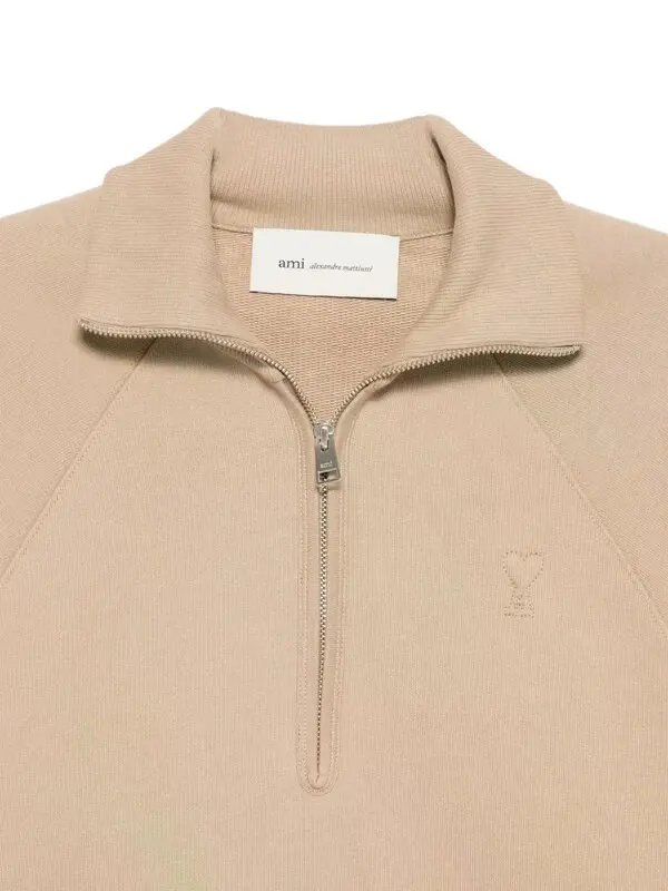 AMI Paris De Coeur Quarter-zip Sweater