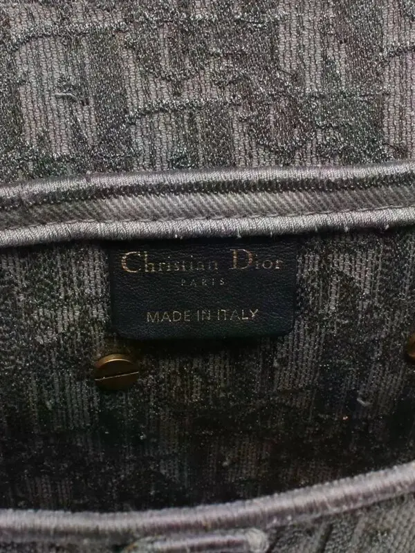 Dior 2010-2026 Oblique Denim Embroidered Saddle Bag Shoulder Bag