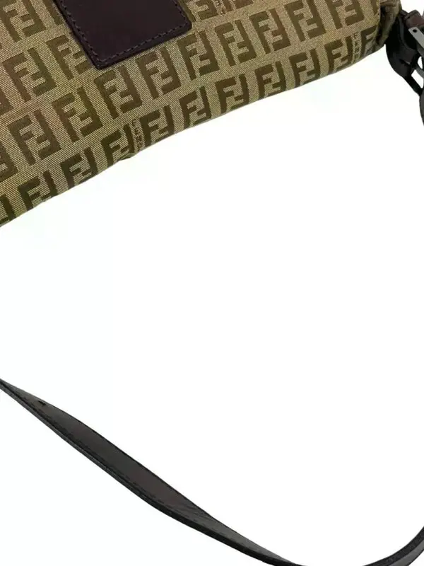 Fendi 2000-2010 Zucchino Canvas Baguette Shoulder Bag