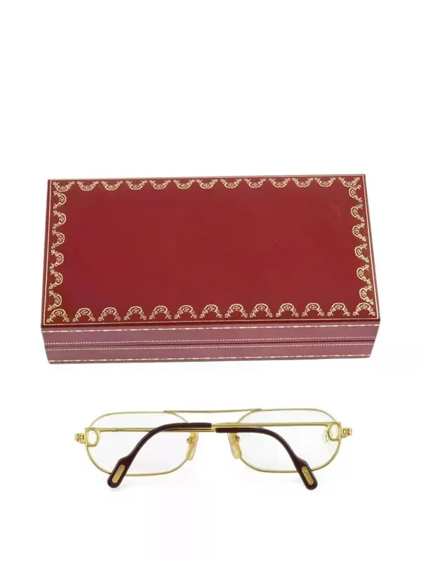 Cartier 1980s Must Louis Oval-frame Double-bridge Glasses