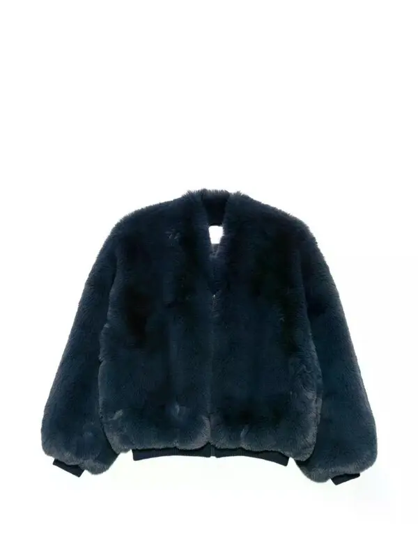 THE FRANKIE SHOP Faux-fur Zip-up Coat - Blue