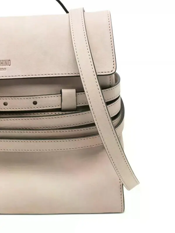Moschino Belt-detail Leather Shoulder Bag