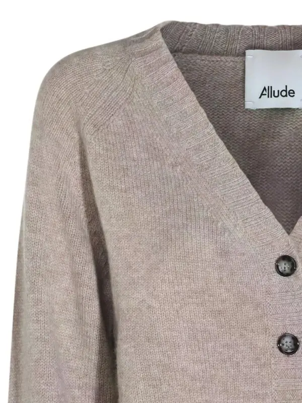 ALLUDE V-neck Button-down Cardigan