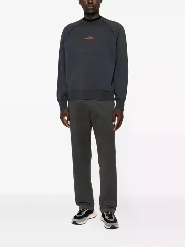 Stone Island Logo-patch Straight-leg Trousers