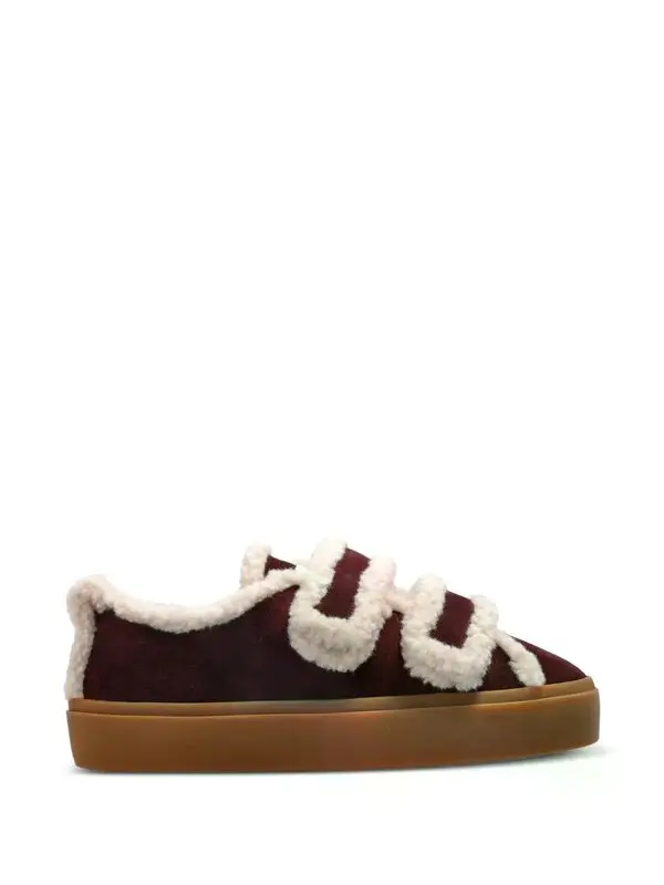 Inuikii Shearling Low Velcro Touch-strap Sneakers
