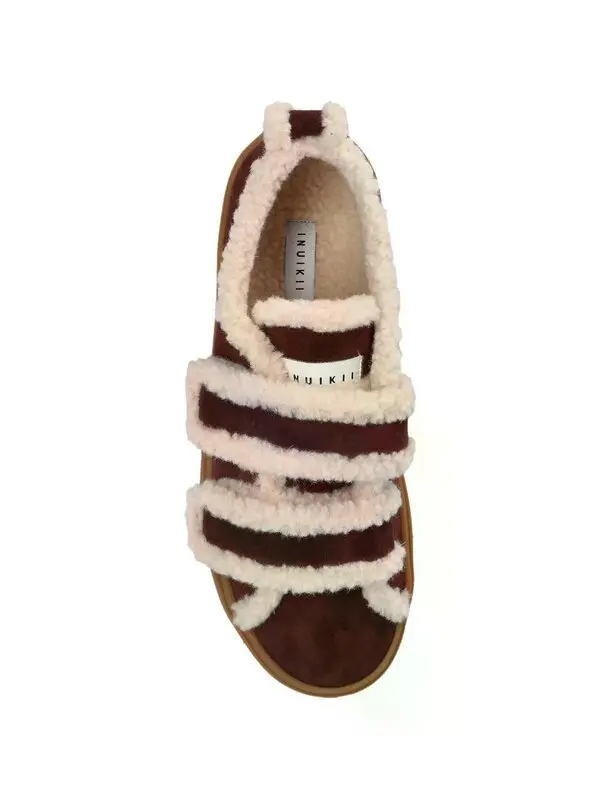 Inuikii Shearling Low Velcro Touch-strap Sneakers