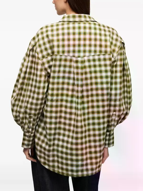 GANNI Shirt In Light Check Flannel
