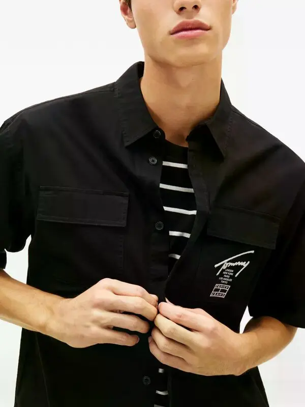 Tommy Hilfiger Logo-print Flap-pocket Shirt