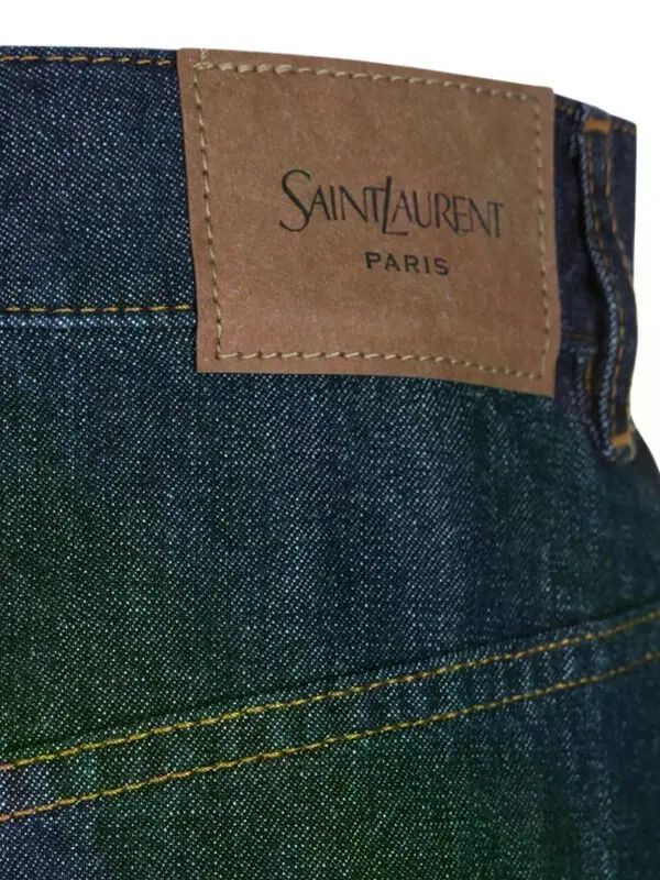 Saint Laurent Long Skirt In Indigo Denim