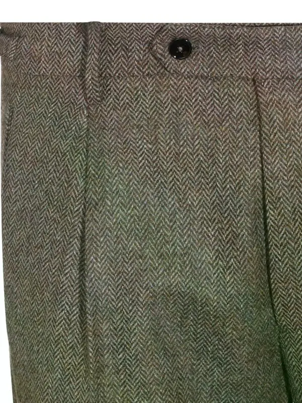 BERWICH Herringbone Pleat-detail Trousers