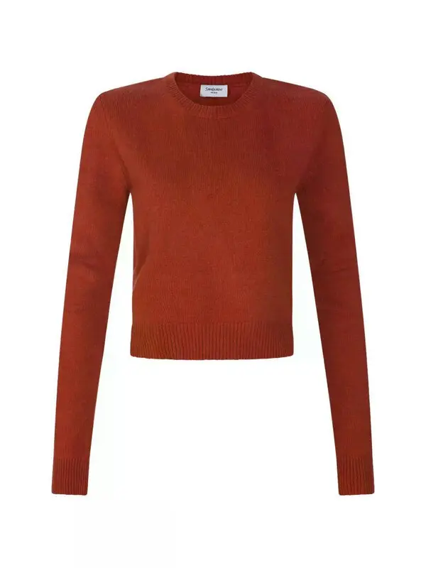 Saint Laurent Crew Neck Sweater In Cashmere - Orange