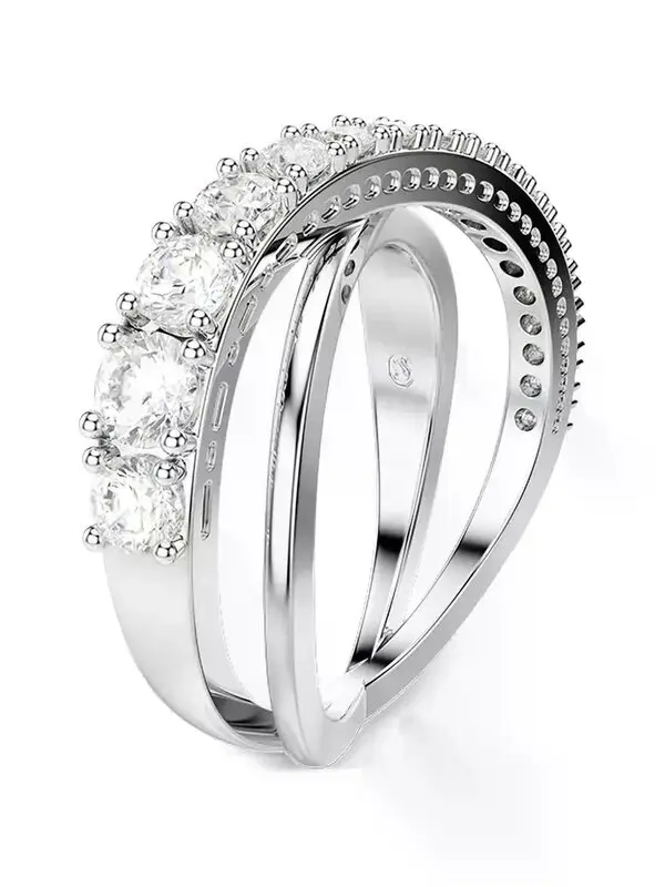 SWAROVSKI Hyperbola Crystal-embellished Crossover Rings - Silver