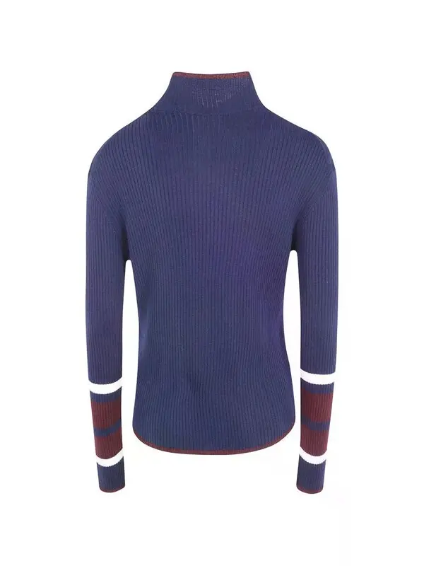 Mantū Striped-sleeve Ribbed-knit Top