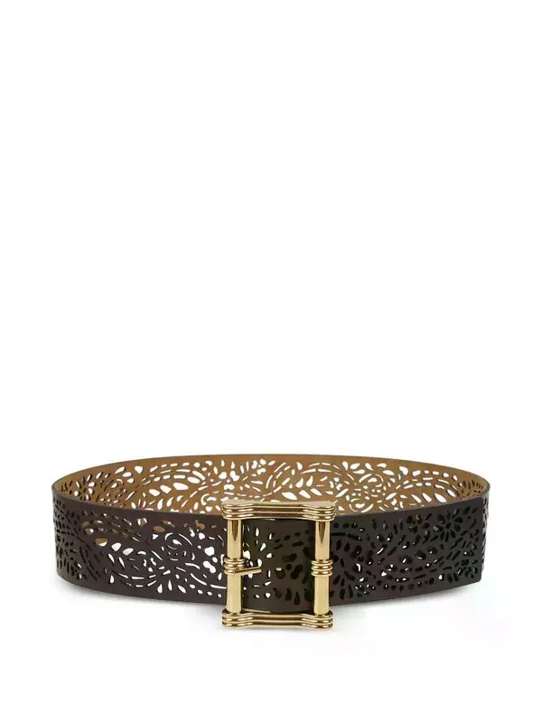 Etro Laser-cut Leather Belt - Brown