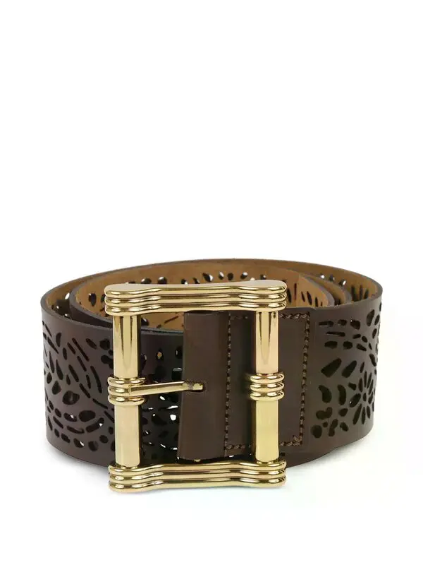Etro Laser-cut Leather Belt - Brown