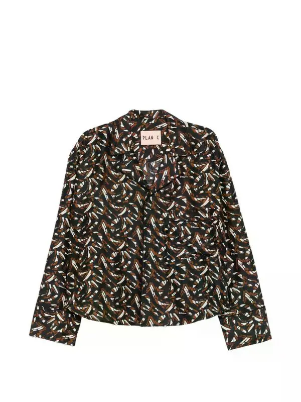 Plan C Abstract-print Silk Shirt