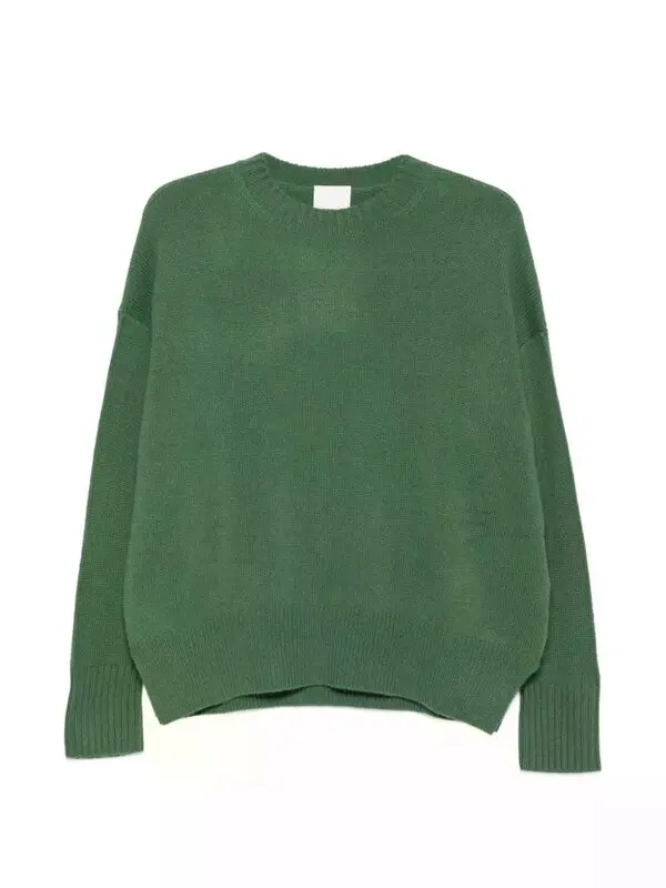 ALLUDE Ribbed-trim Drop-shoulder Sweater