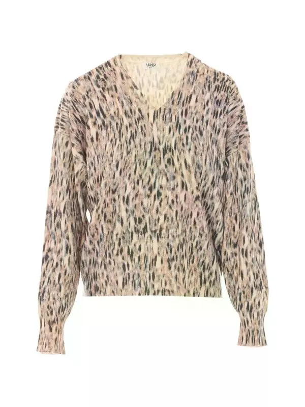 Liu Jo Animal-print V-neck Sweater