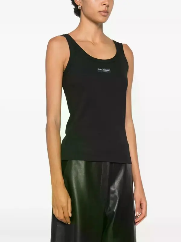 Dolce & Gabbana Logo-patch Ribbed-knit Tank Top