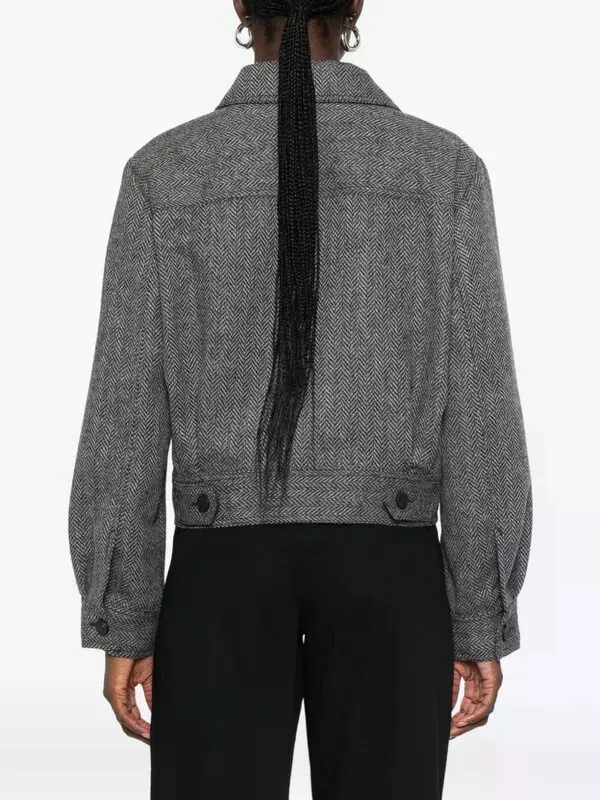 Max Mara Herringbone Pattern Wool Jacket