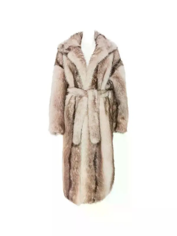 THE FRANKIE SHOP Faux-fur Belted Coat - Neutrals