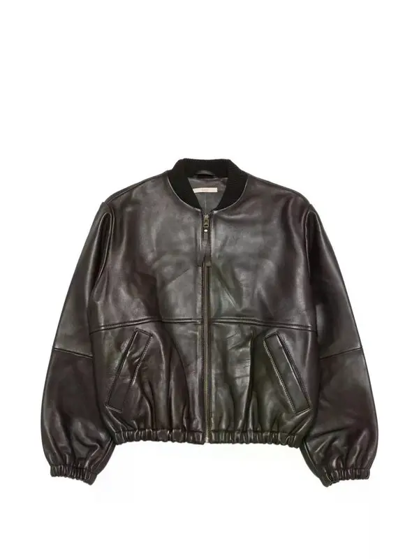 SESSUN Leather Bomber Jacket