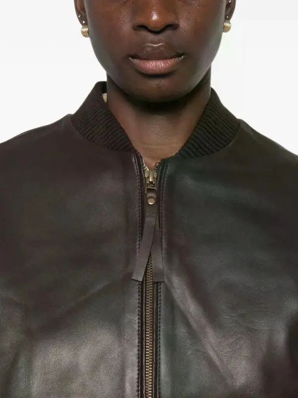 SESSUN Leather Bomber Jacket