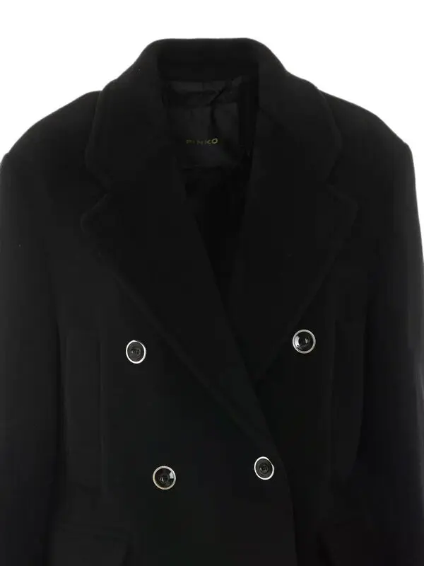 Pinko Long Double-breasted Wool-blend Coat